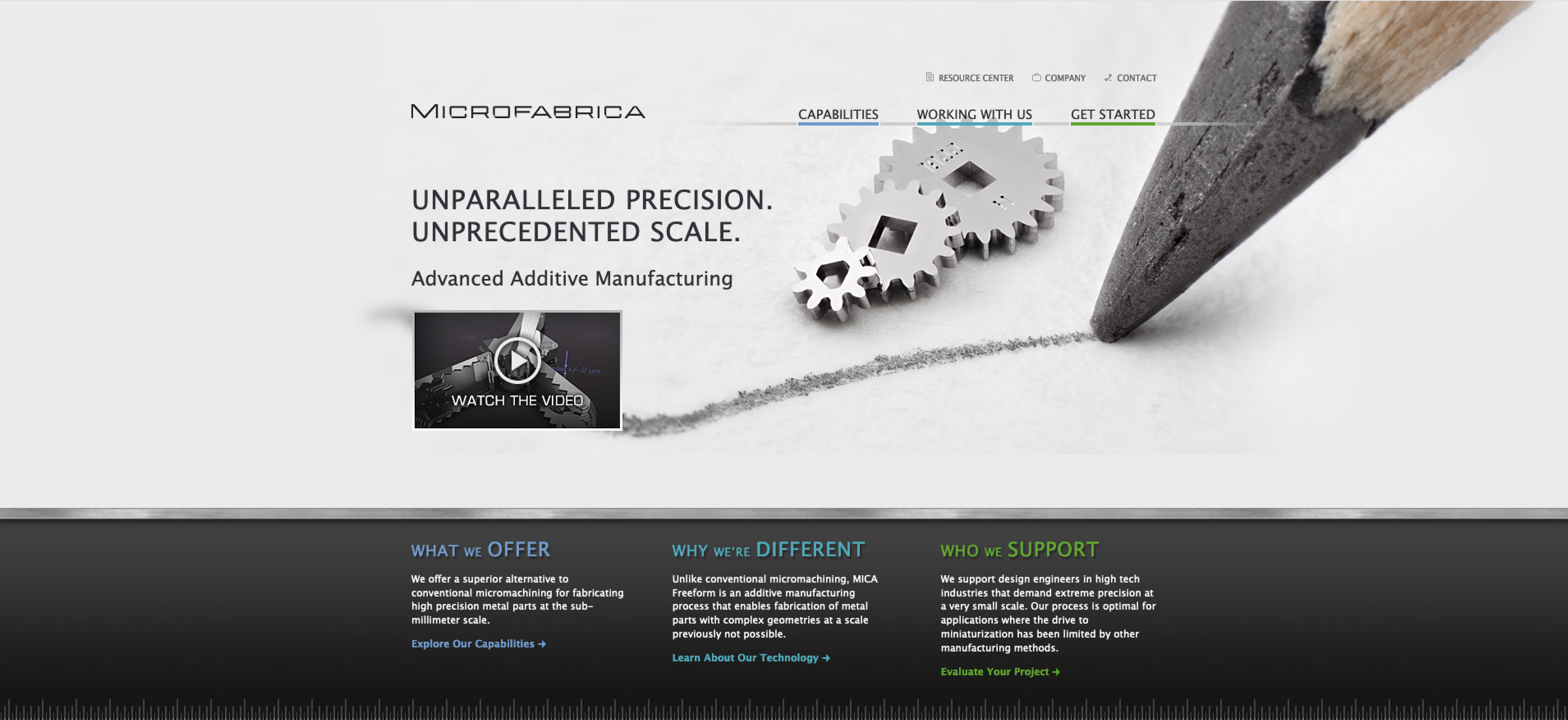 Microfabrica rebrand and website | Wardog Creative